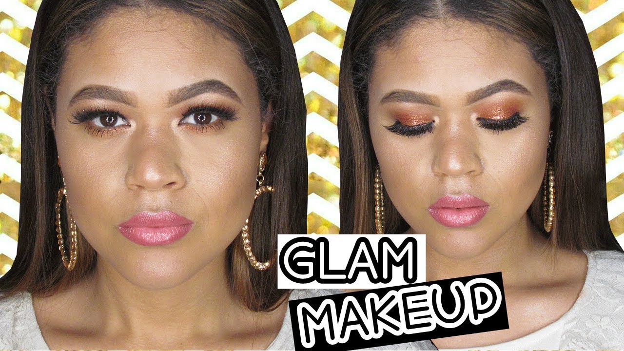 GOLDEN GLAM MAKEUP || PASSO A PASSO MAKE MEGA ILUMINADA - YouTube