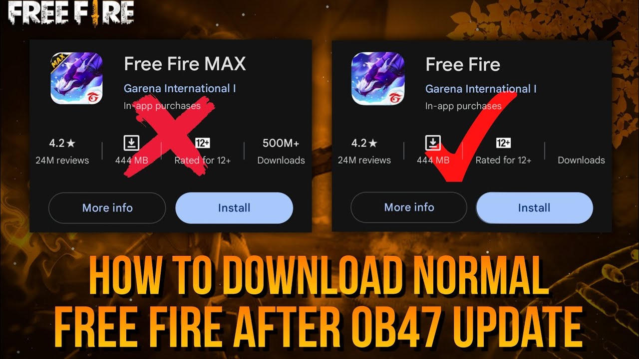 HOW TO UPDATE NORMAL FREE FIRE AFTER OB47 UPDATE | HOW TO UPDATE NORMAL ...