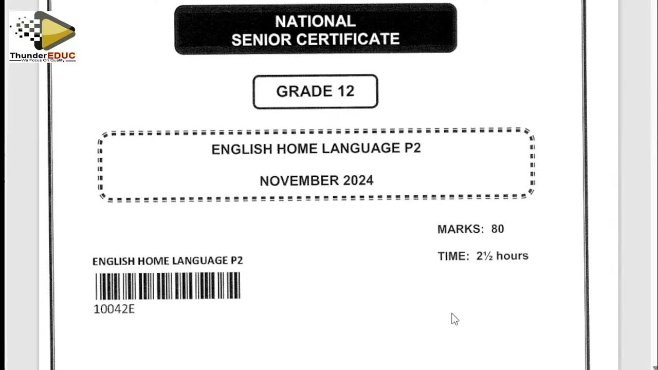 Copy of P.2 MEMO ENGLISH HOME LANGUAGE 2024 GRADE 12 2024 FINAL EXAMS NOVEMBER MEMO: THUNDEREDUC ...
