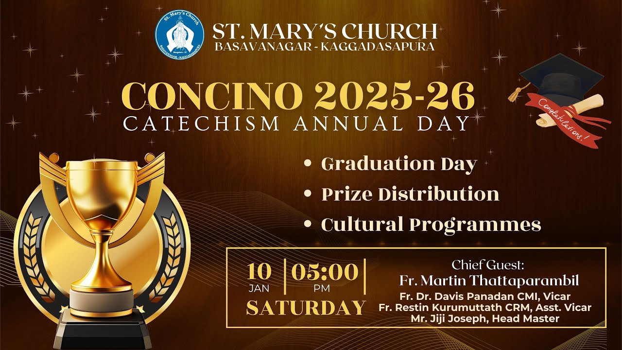 Concino 2025-26 - Catechism Annual Day - Live Streaming - 10-01-2026, 5 ...