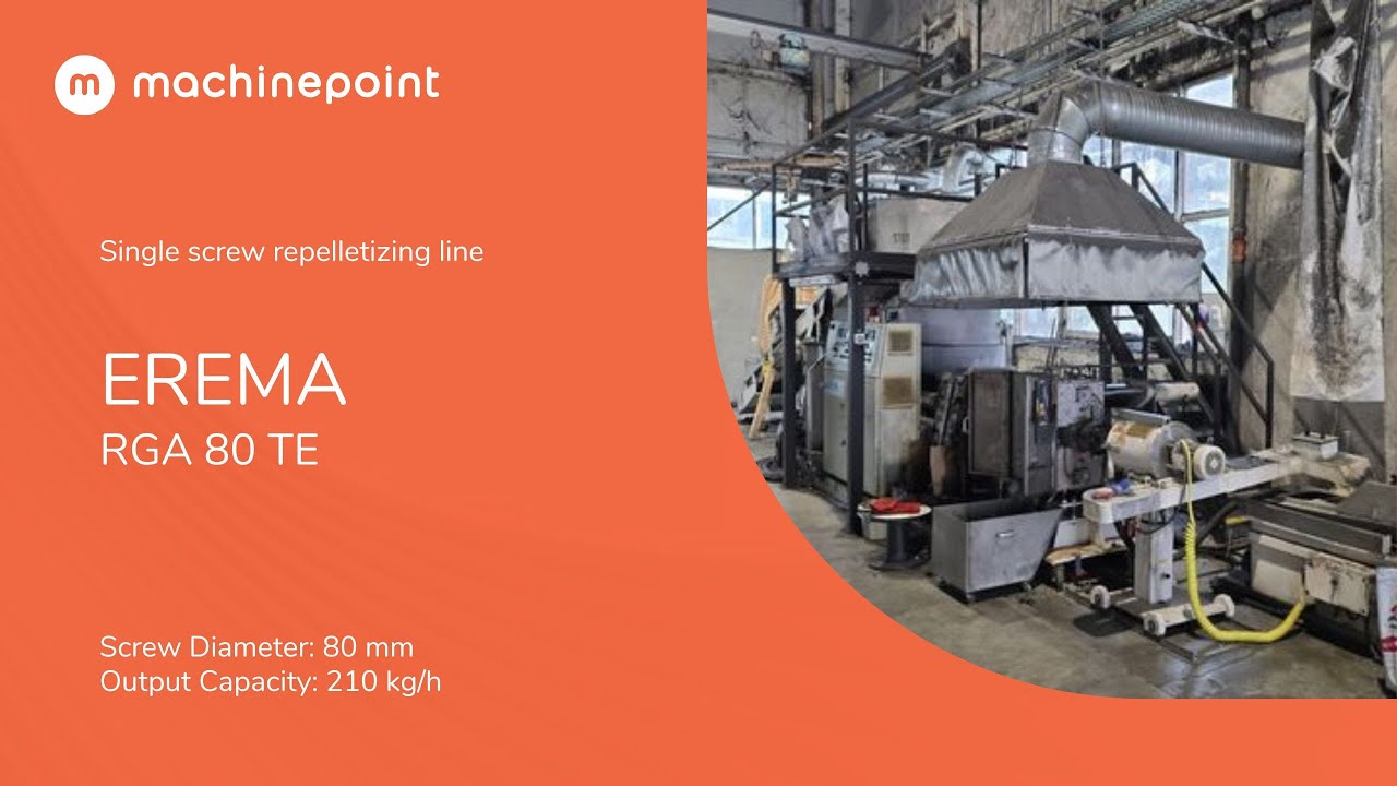 EREMA RGA 80 TE Single screw repelletizing line | EREMA Machines - YouTube