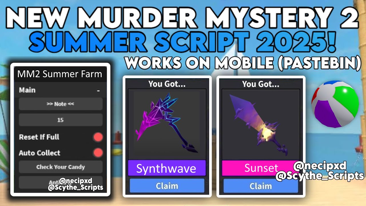 [🏖️ SUMMER] OP MM2 SUMMER UPDATE AUTOFARM SCRIPT PASTEBIN! GET NEW GODLIES FAST! | MURDER ...