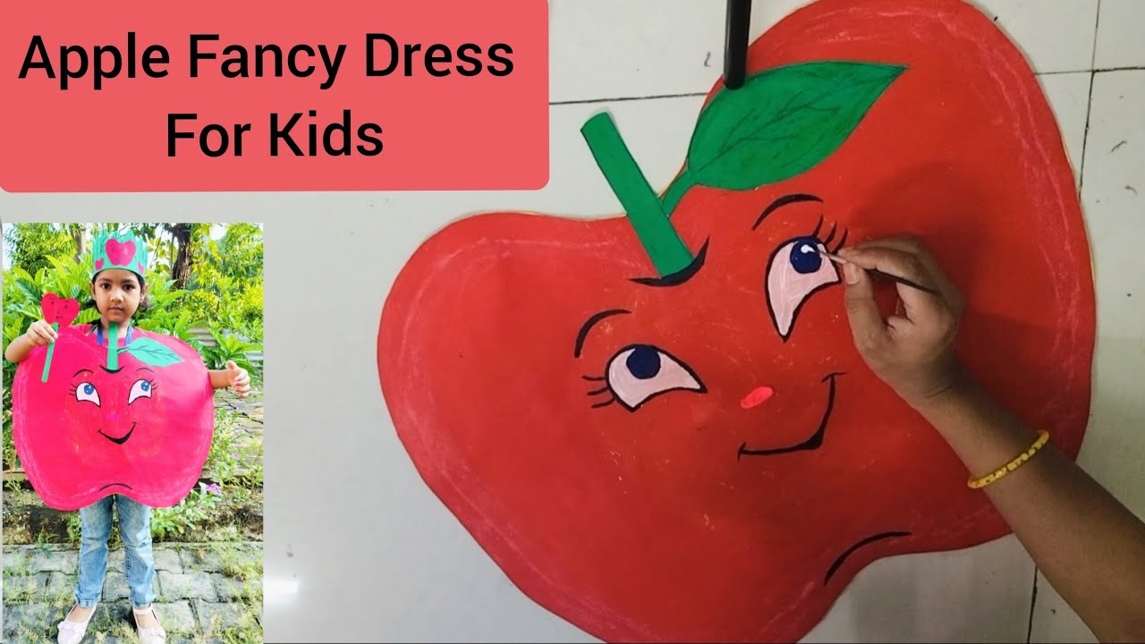 Fruits Fancy Dress Costume |Diy Apple Fancy Dress for School ...