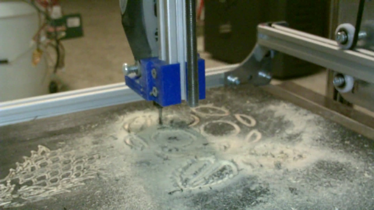 CNC milling raspberry logo DIY mini cnc gslot GRBL - YouTube