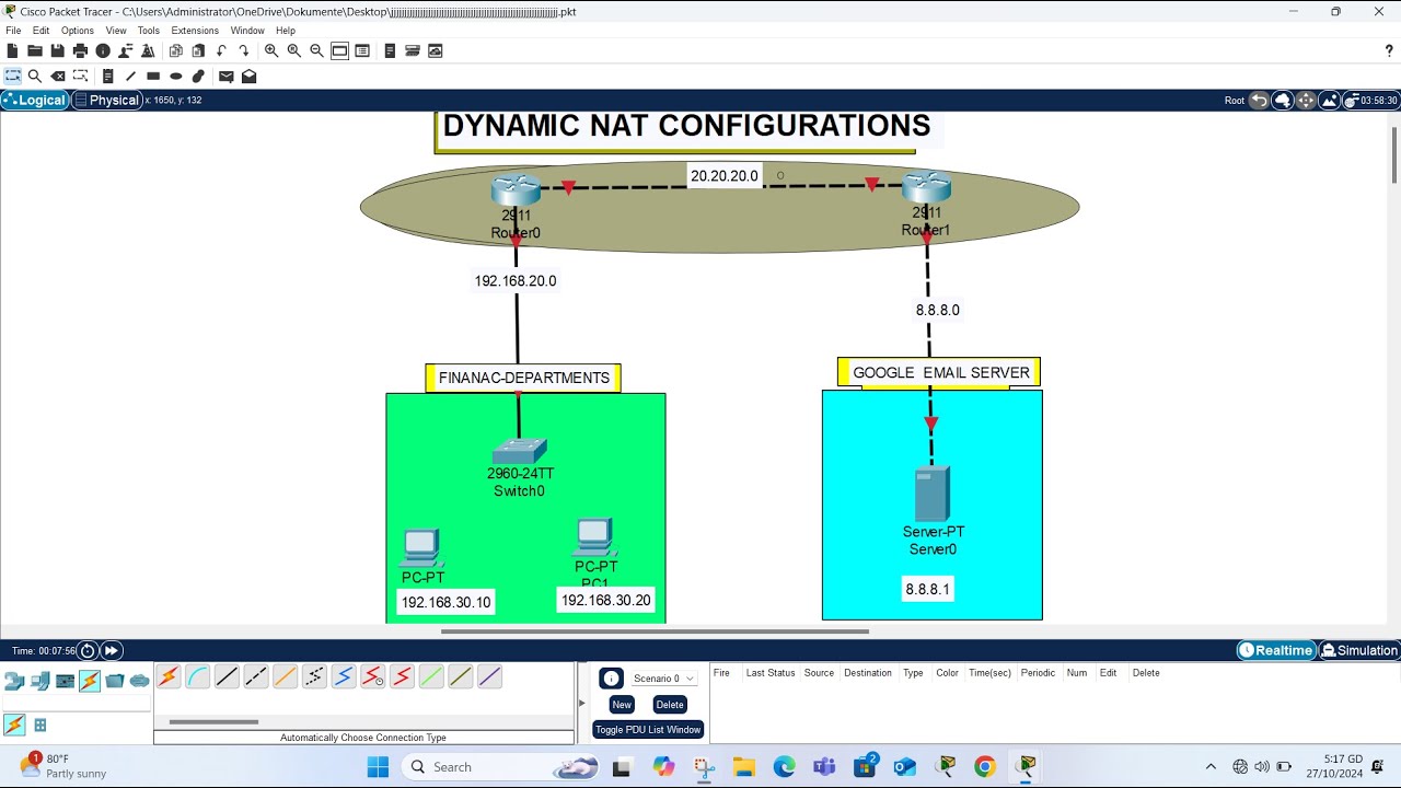 CCNA : Dynamic NAT Configurations Using Cisco packet Tracer | Day 41 ...