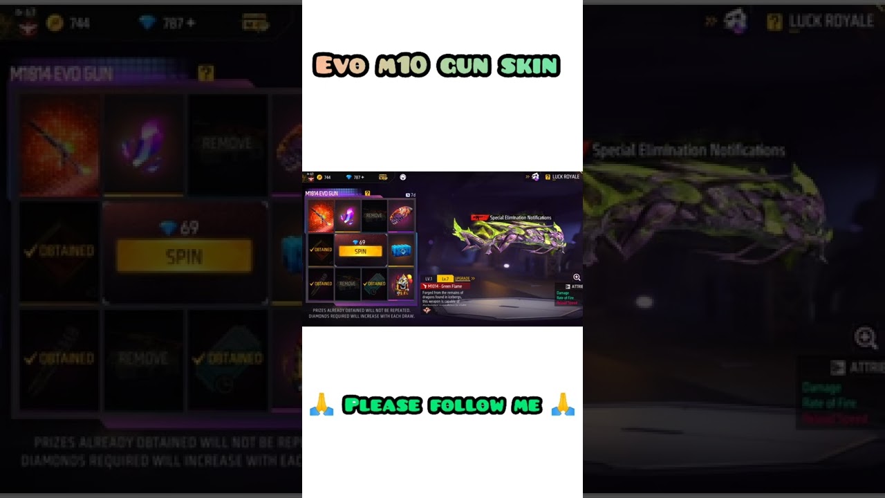 EVO M10 GUN SKIN BACK 😜😜😜#free fire#shorts #viral video # - YouTube