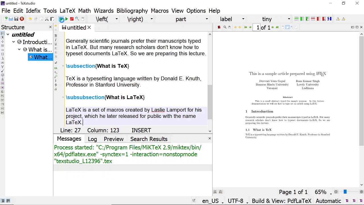 Typesetting article using LaTeX's article class - YouTube