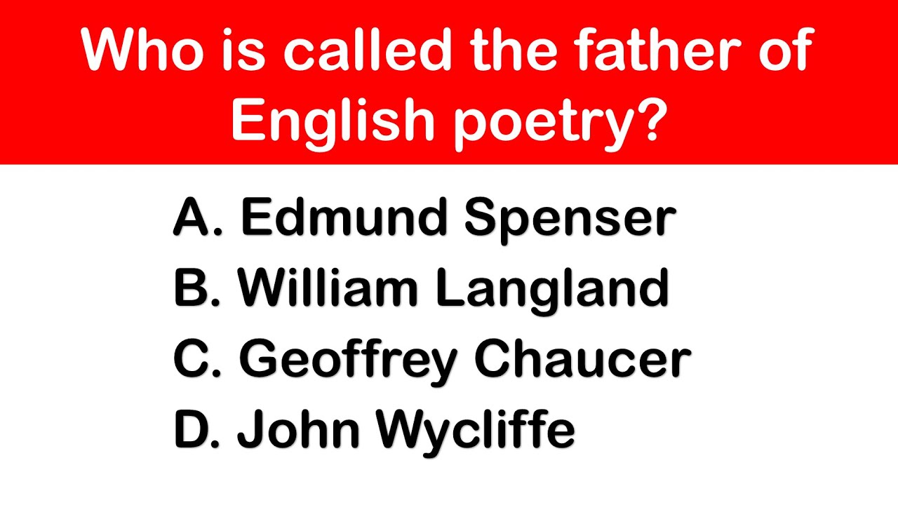 English Literature MCQ Who Is Called The Father Of English Poetry english-literature-mcq-who-is-called-the-father-of-english-poetry