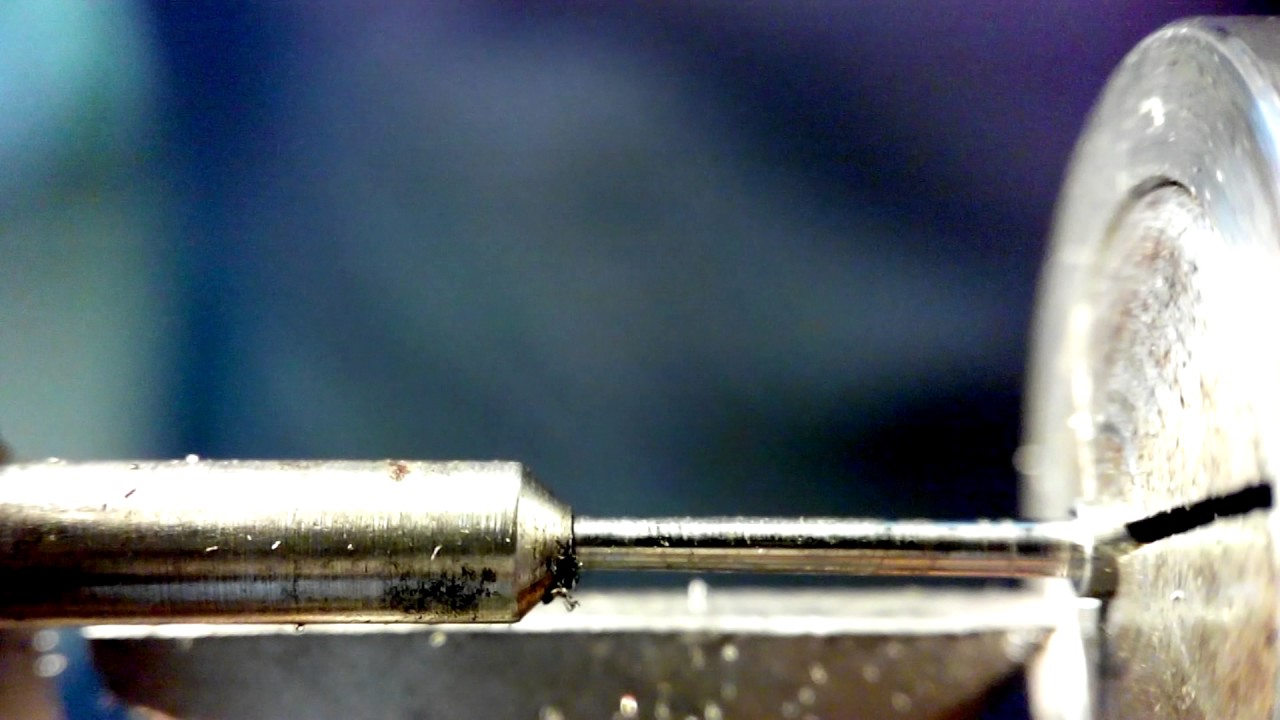 Turning watch balance staff - YouTube