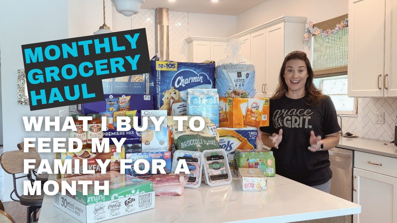 MONTHLY GROCERY HAUL. Feeding my family of four for a month and saving ...