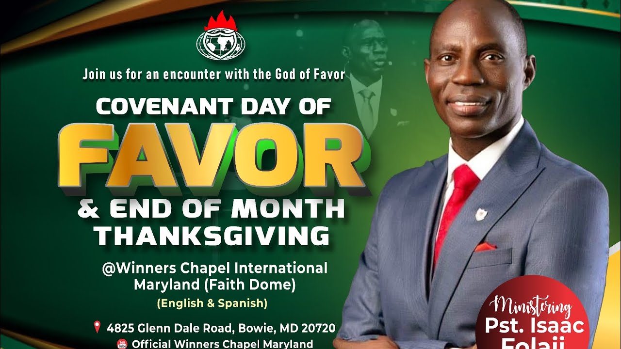 Covenant Day of Favour Service || Isaac O Folaji || Winners Chapel ...
