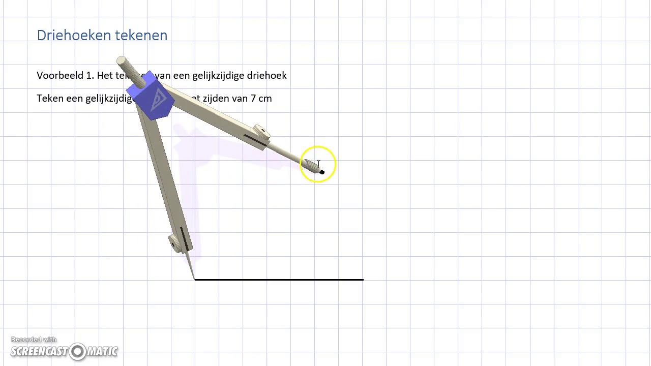Tekenen driehoeken deel 1: de gelijkzijdige driehoek - YouTube