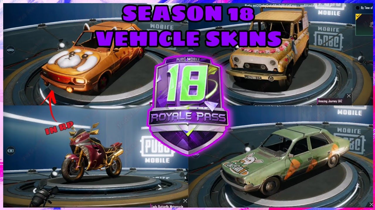 SEASON 18 VEHICLE SKINS | S18 RP VEHICLE SKIN | S18 LEAKS PUBG MOBILE ...