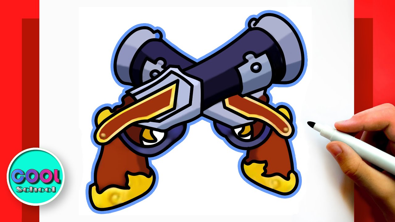 How to Draw DUAL FLINTLOCK / Blox Fruits / Step by step - YouTube