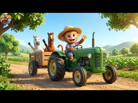 Funny Animals! Monkey Cartoon Fixes Broken Tractor Fast! 🚜😱