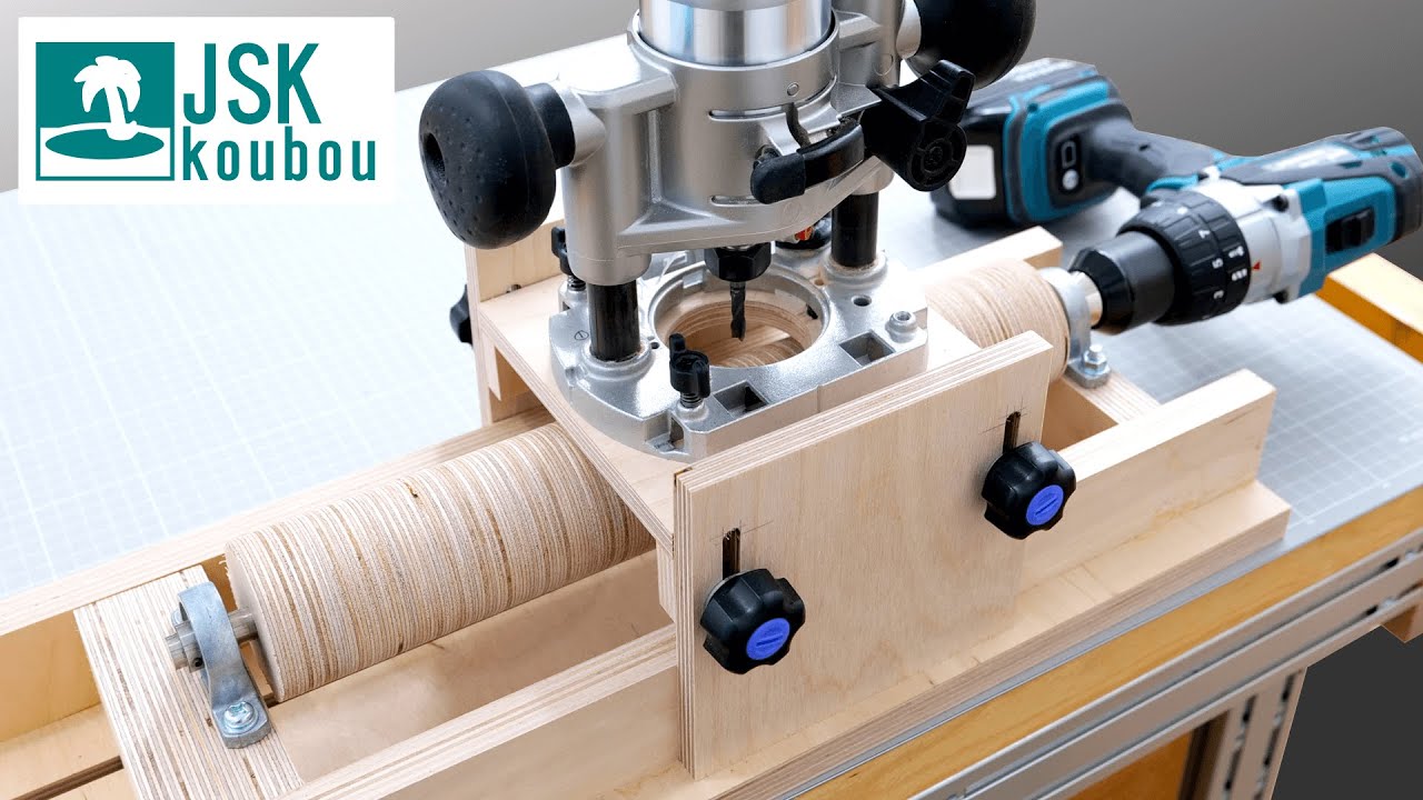 Cylinder making jig for drum sander - YouTube