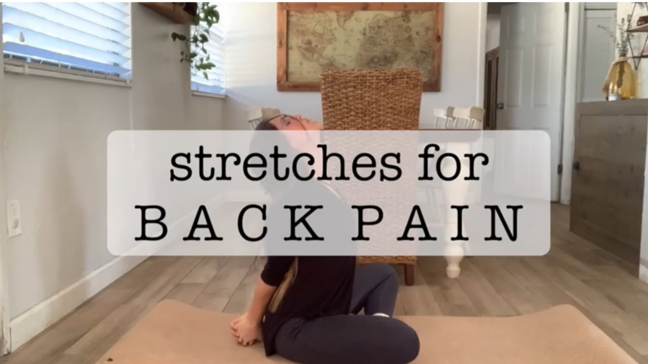Simple + easy stretches for BACK PAIN - YouTube