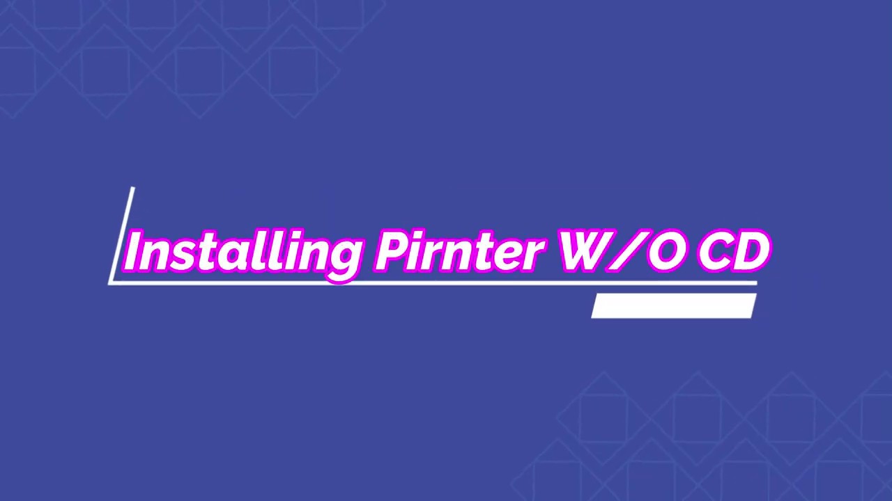 Installing Printer without CD - YouTube