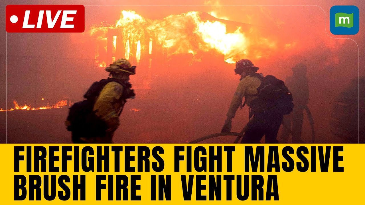 Firefighters Battle 5-Acre Brush Fire in Ventura County |Aerial Footage ...