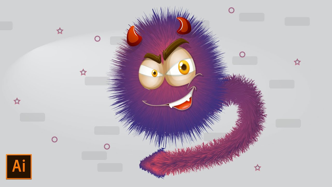 How to create 3D Fur Effect in Adobe Illustrator Tutorial - YouTube