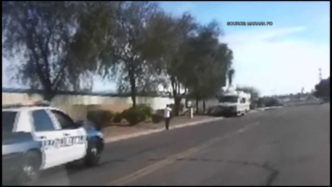 Police chase on dash cam -- cop runs over suspect - YouTube