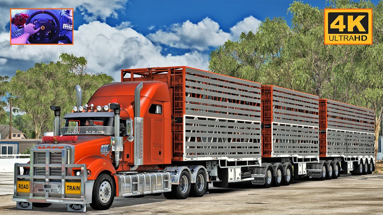 Mack Superliner w/ Mack E9 V8 in Australia | ATS Gameplay 4K + wheel ...
