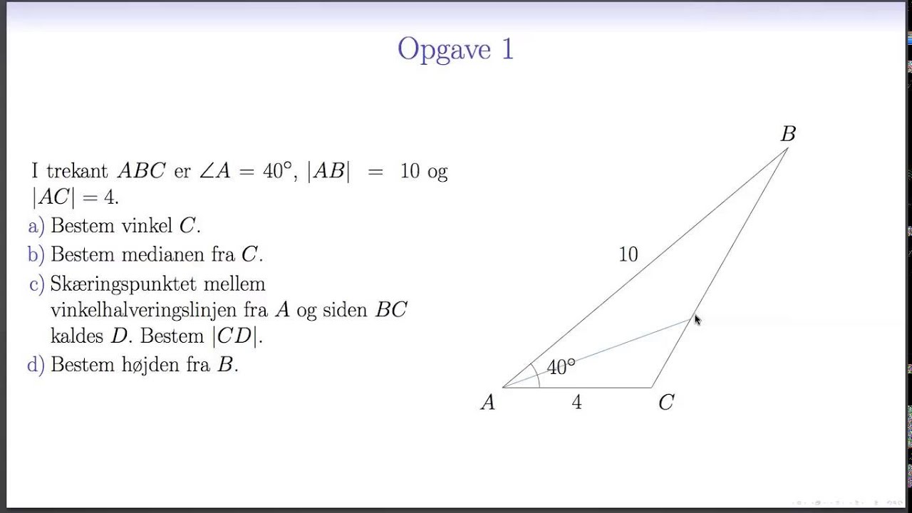 Trigonometri L4 - Beregninger i trekanter med cossincal.com - YouTube