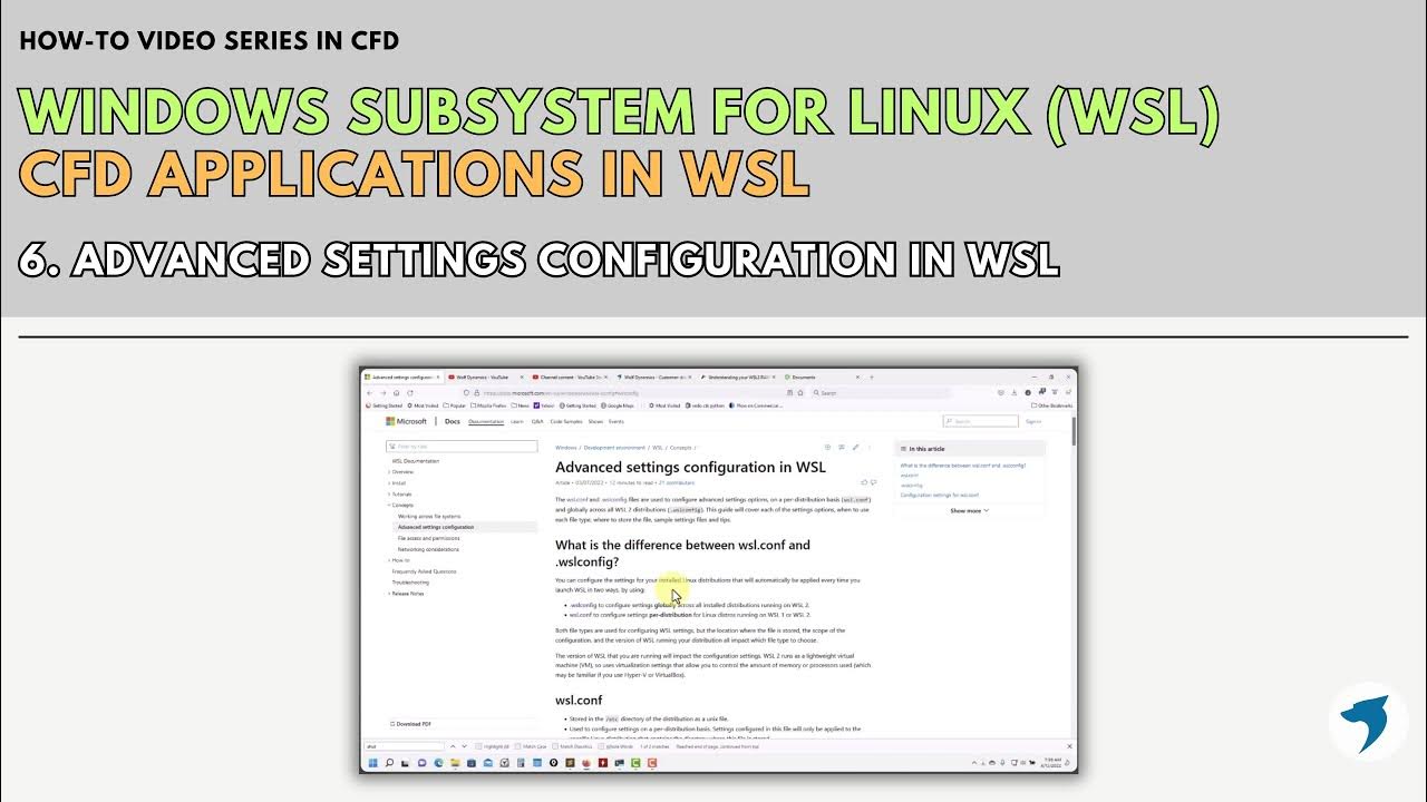 6. Advanced settings configuration in WSL - YouTube