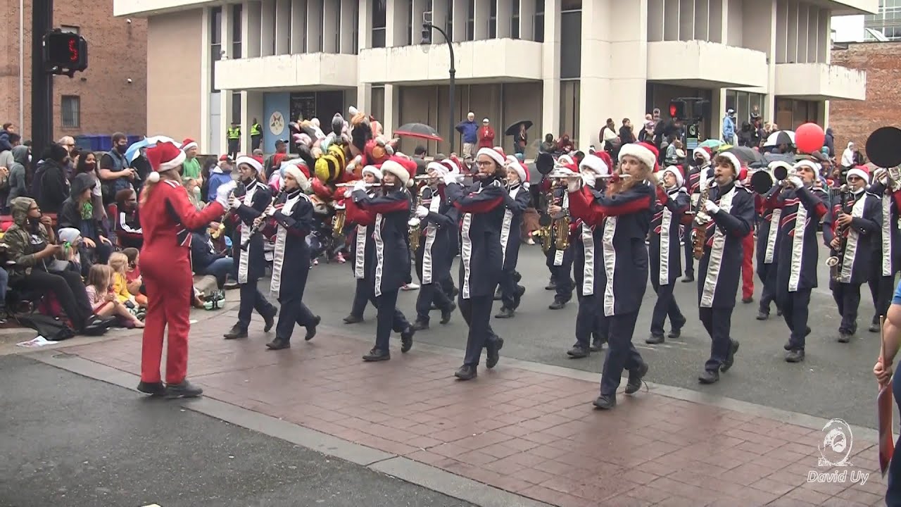 CE Jordan HS Marching Band in the 2021 Durham Holiday Parade - YouTube