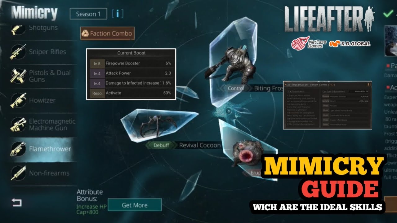 Lifeafter Mimicry In depth Guide & Ideal Skills for each weapons - YouTube