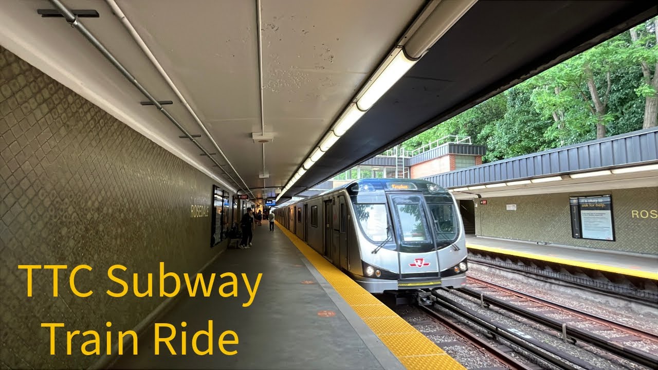 Toronto TTC Line 1 Subway Train Ride From Rosedale to Dundas Station 6 ...