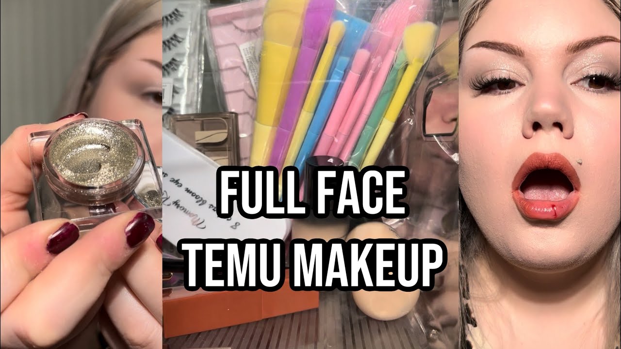 Full Face of Temu Makeup! - YouTube
