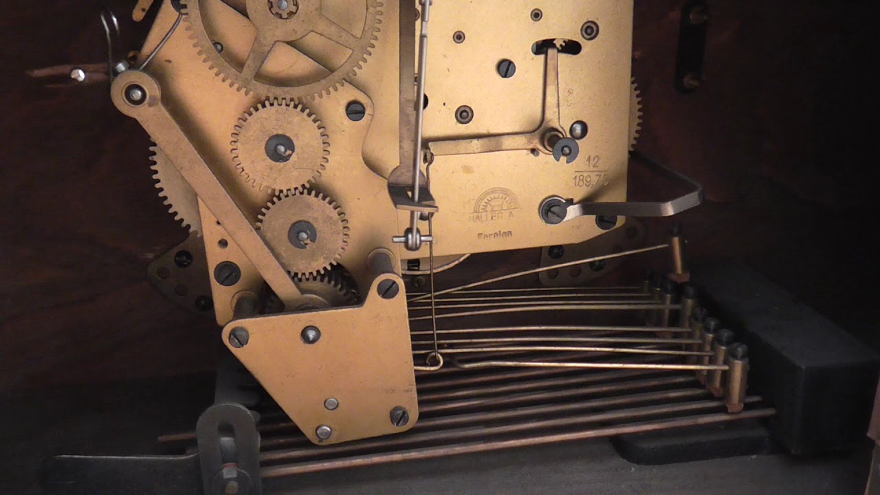 Antique clock HALLER Foreign chime - YouTube