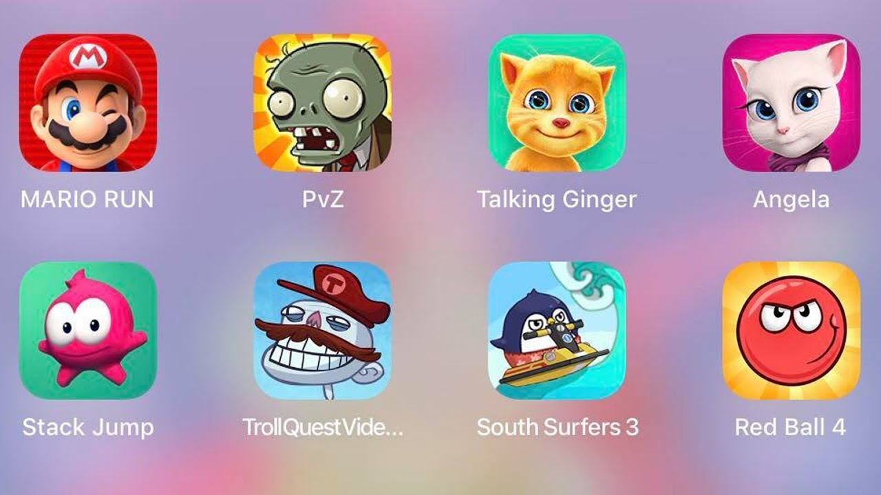 TrollQuestVideo,PvZ,Talking Ginger,My Angela,Stack Jump,Red Ball 4 ...