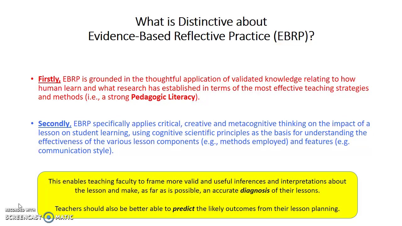 Evidence Based Reflective Practice - YouTube