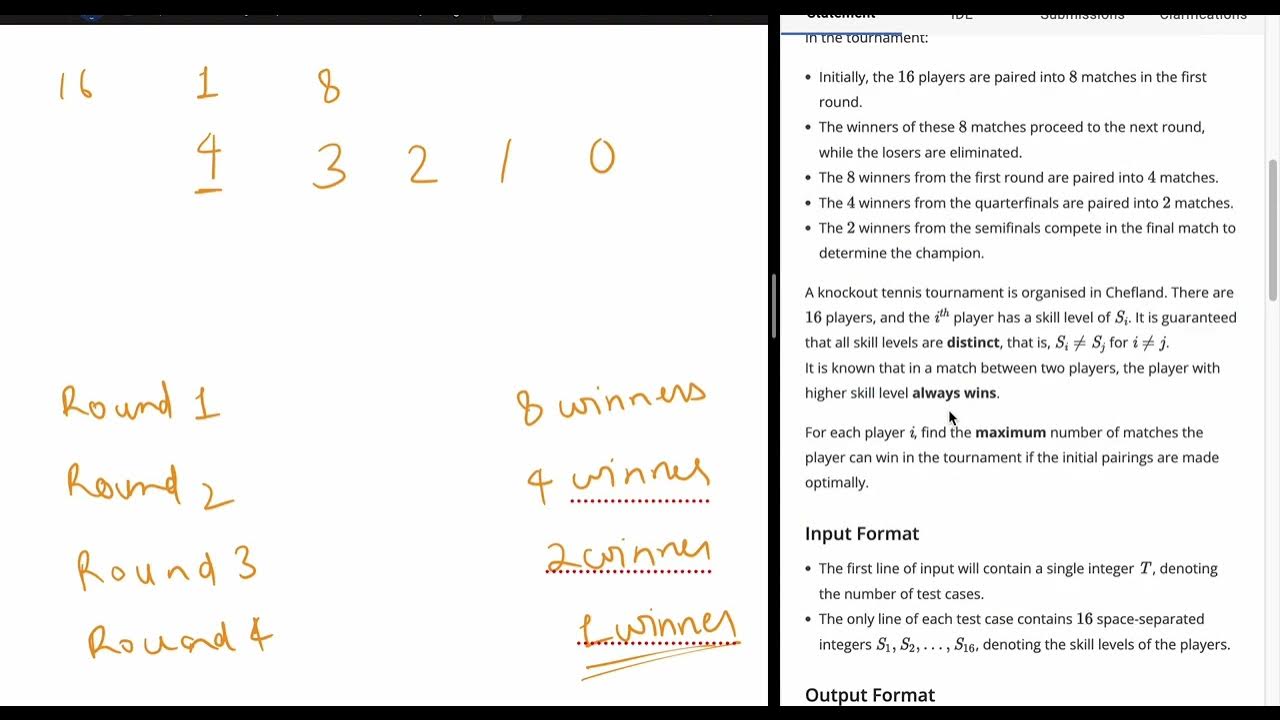 Codechef starters 146 | Permutation construction Knockout tournament | Solution with explanation ...