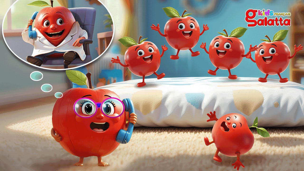 Cinq petites pommes - Five Little Apples | French Nursery Rhymes for ...