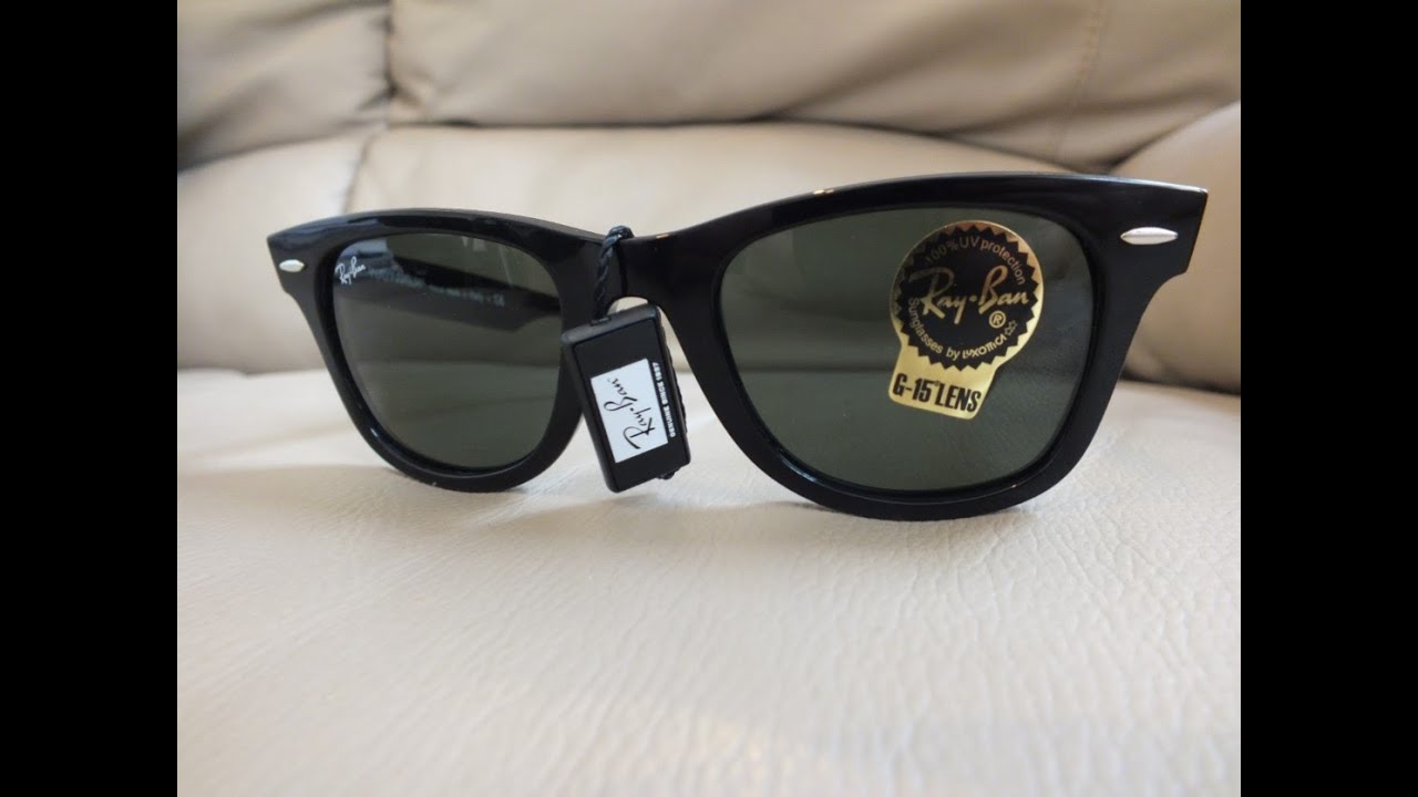Real Genuine Ray Ban Original Wayfarer RB2140 50 unboxing sun glasses ...