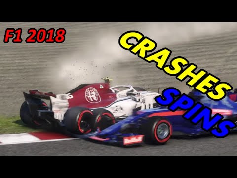 【Racing Games Crashes】#4 F1 2018 CRASHES & SPINS . クラッシュ集 - YouTube