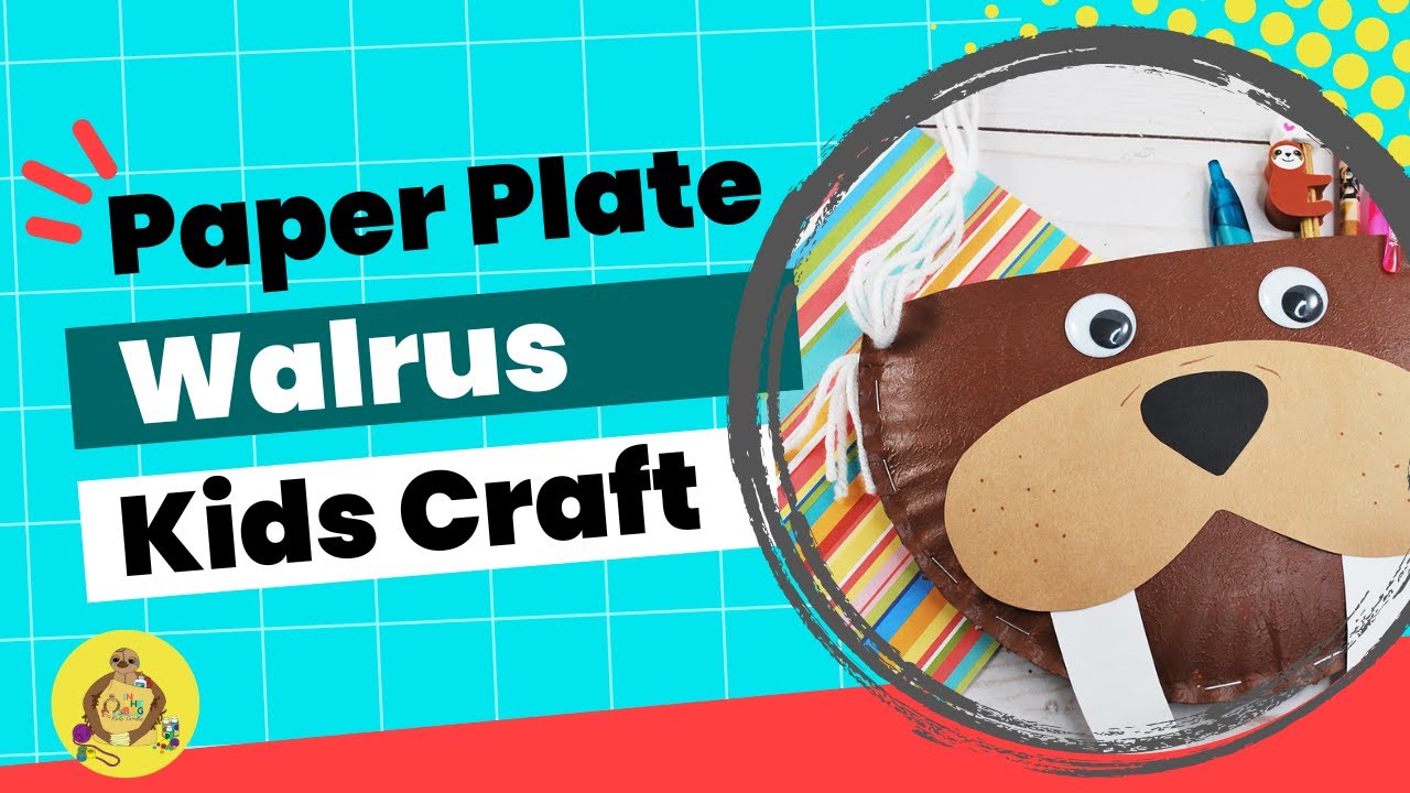 Paper Plate Walrus Craft Pouch for Kids - YouTube