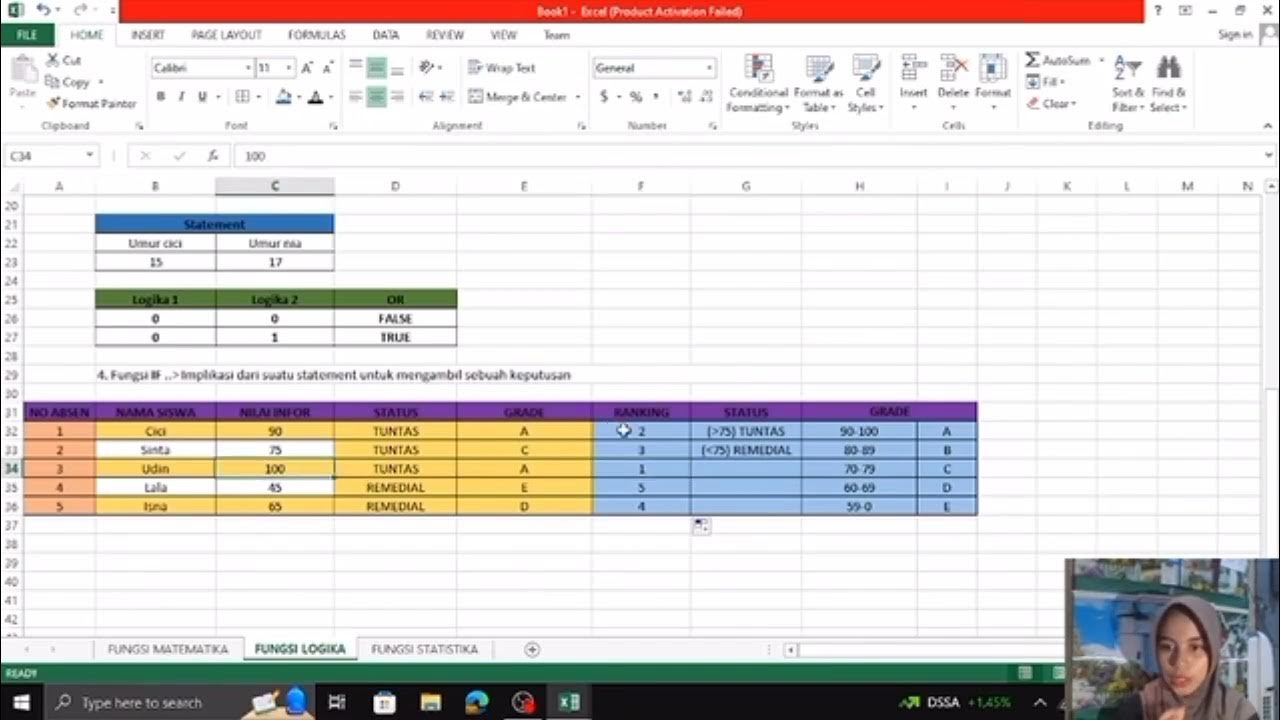 Trik mengerjakan FUNGSI LOGIKA DAN FUNHSI STATISTIKA DI APK EXCEL. PART 2 - YouTube