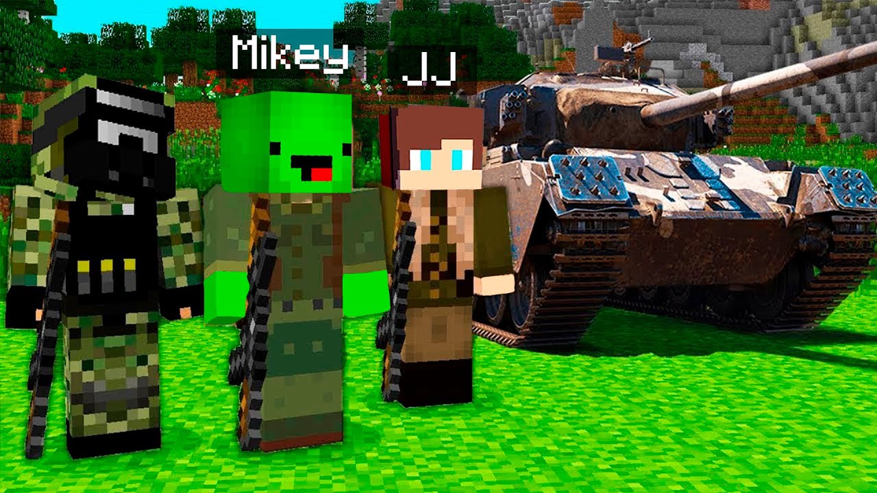 How Mikey & JJ Became Military in Minecraft Challenge (Maizen Mazien Mizen) - YouTube