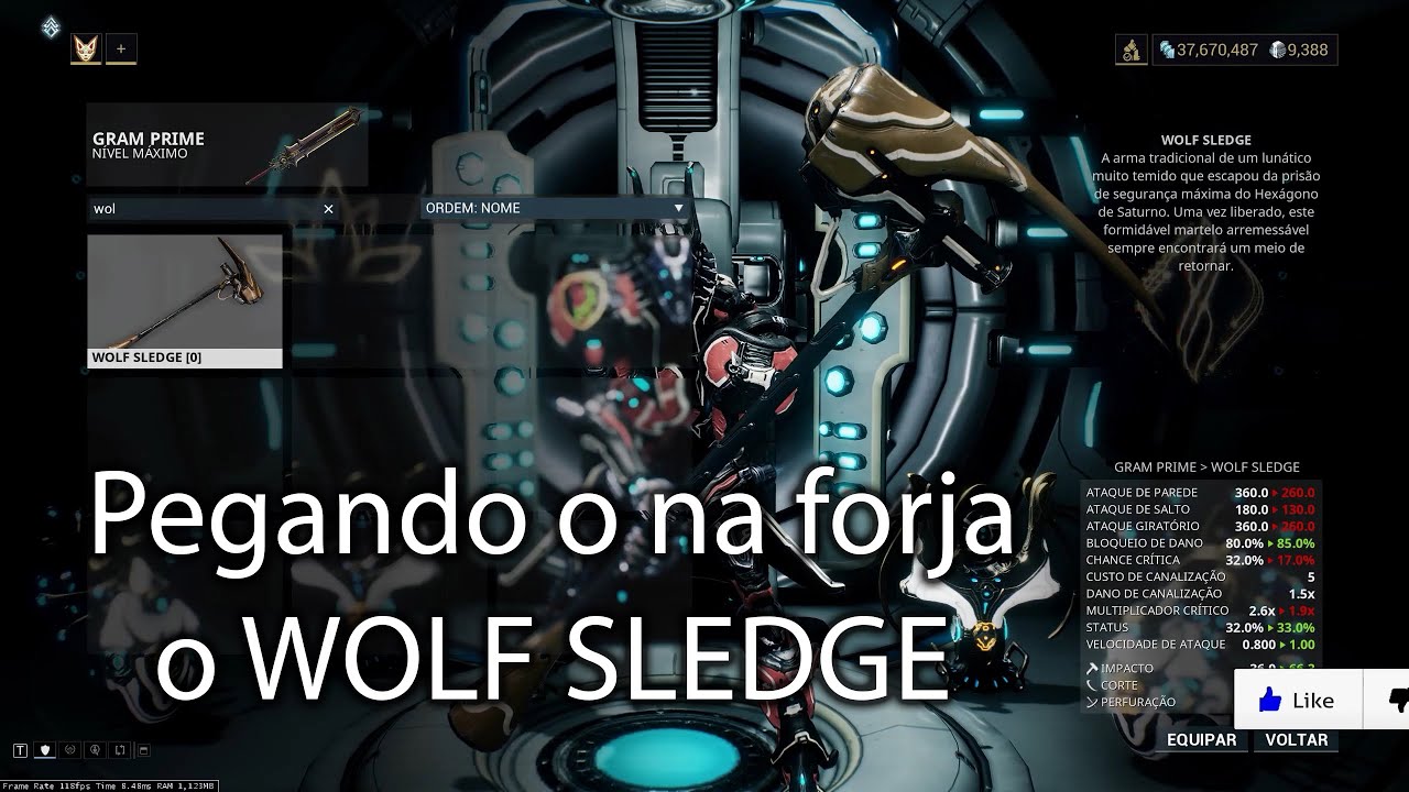 Warframe Pegando o Martelo Wolf Sledge o Martelo do Wolf De Saturno ...