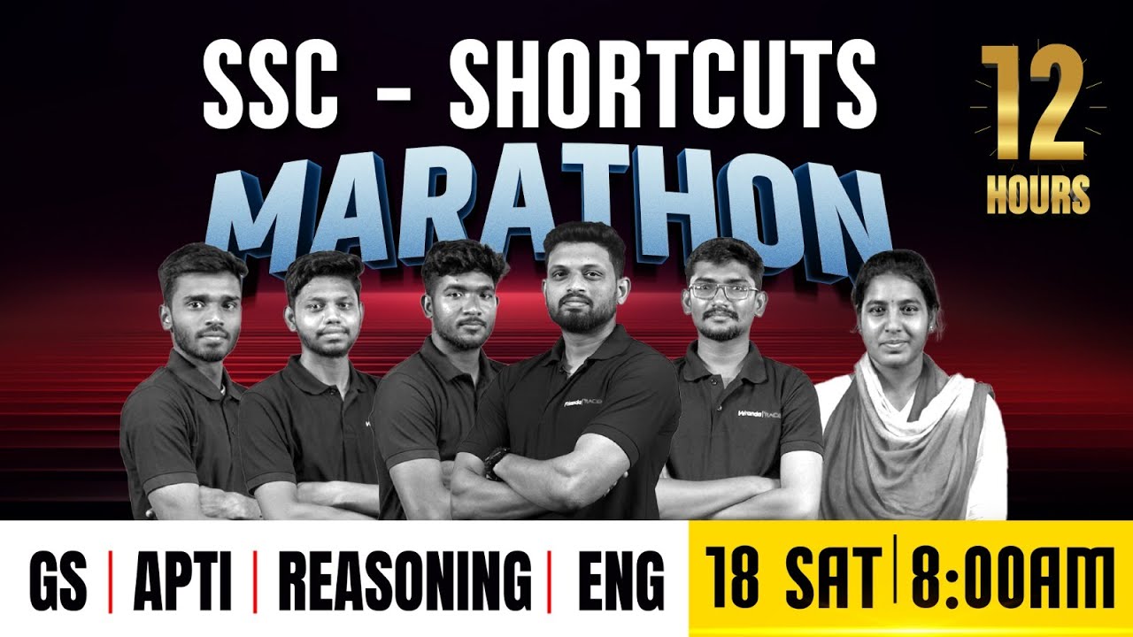 12 HOURS Non Stop Live SSC Shortcut Marathon | GS | APTI | REASONING ...