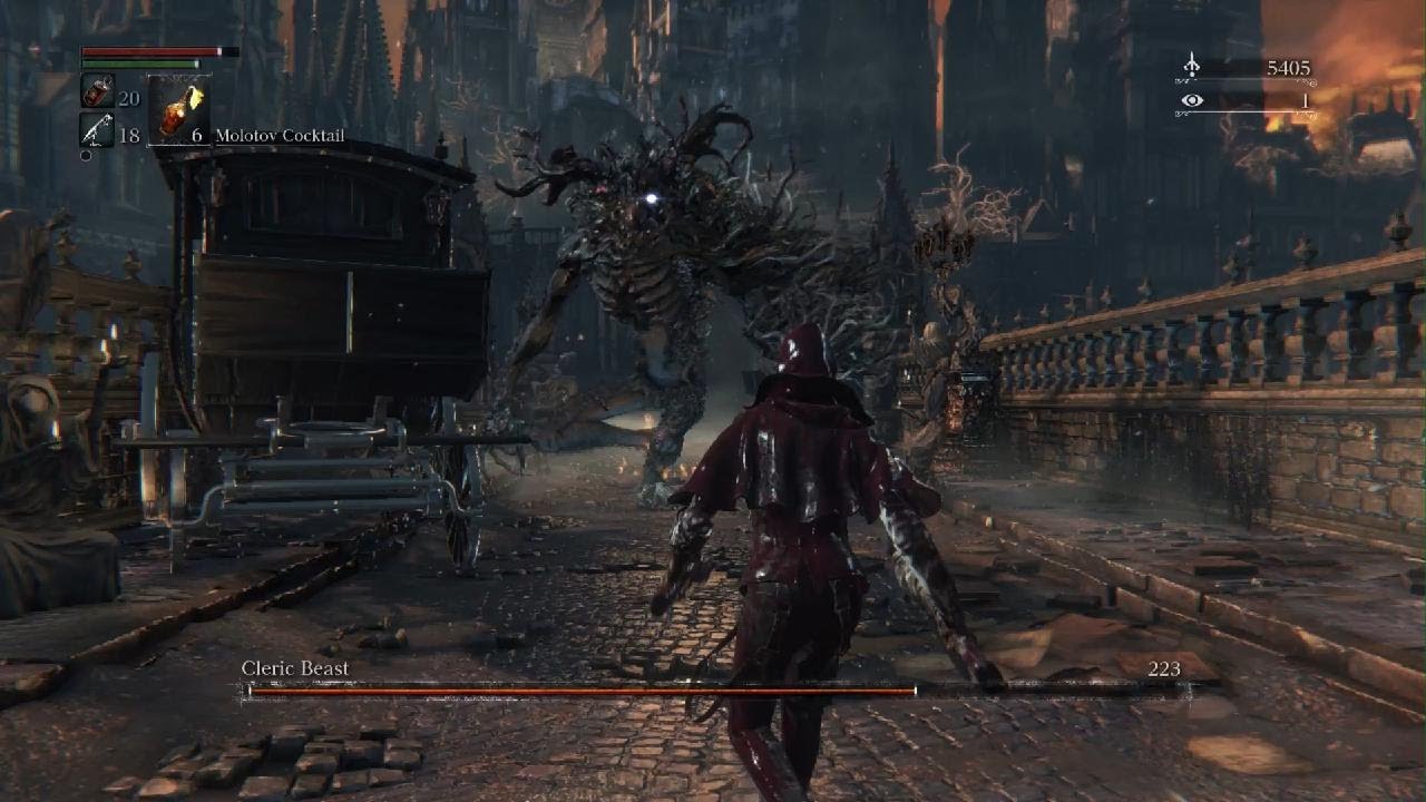 Bloodborne 1st Boss Cleric Beast Easy // No Comment - YouTube