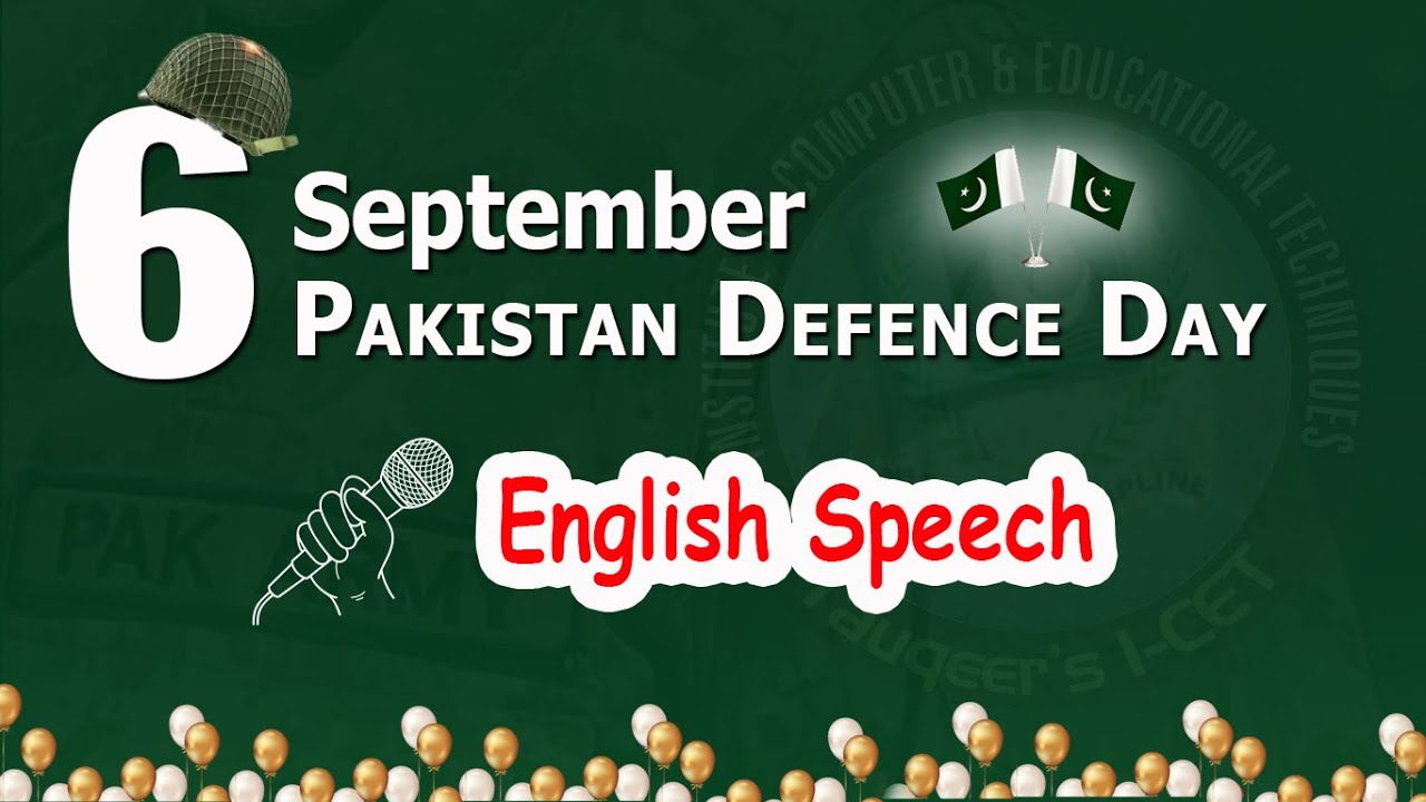 6 September Pakistan Defence Day English Speech | Yome Difa 1965 best ...