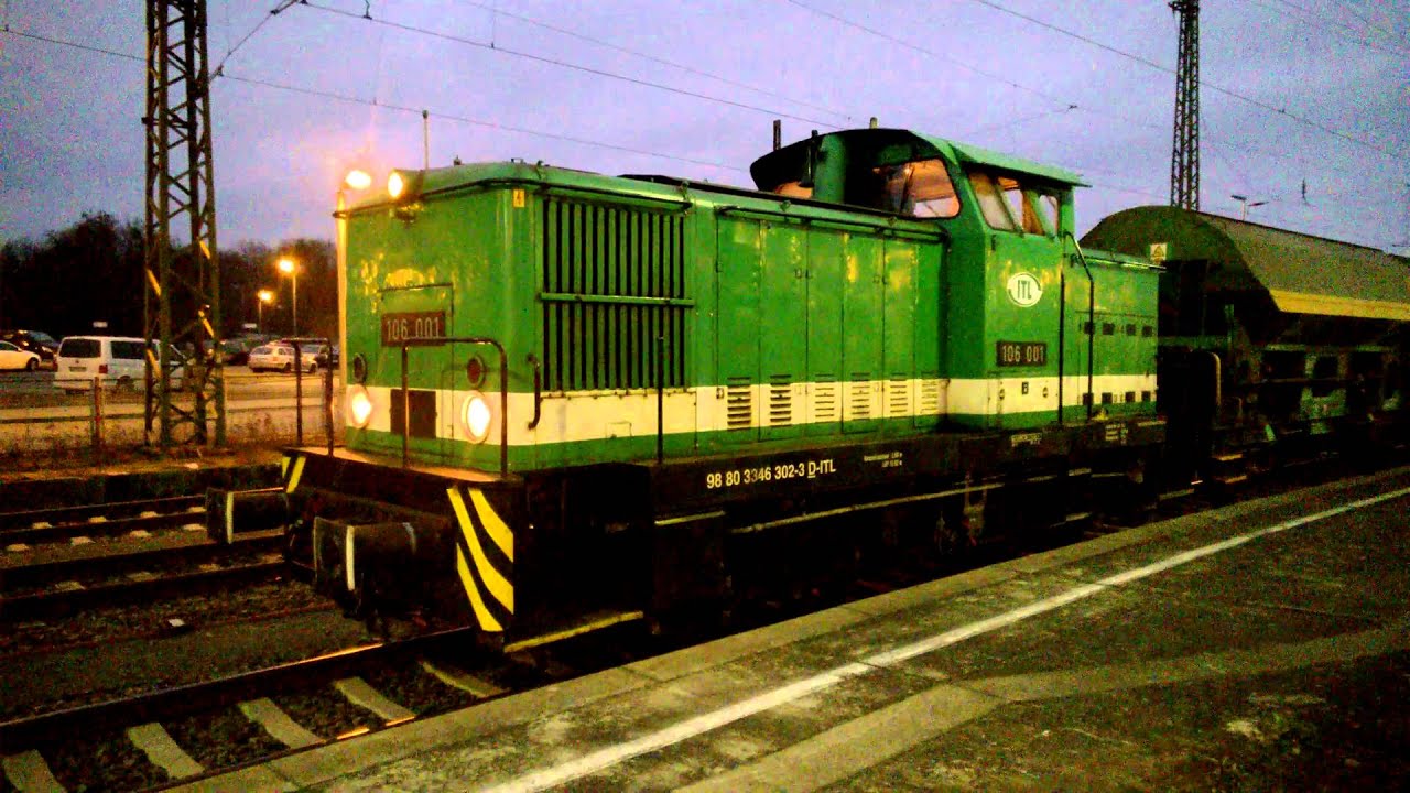 ITL 106 001 startet Motor in Riesa - YouTube