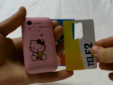Mini iPhone style Hello Kitty Dual 2 SIM using NOKIA charger - YouTube