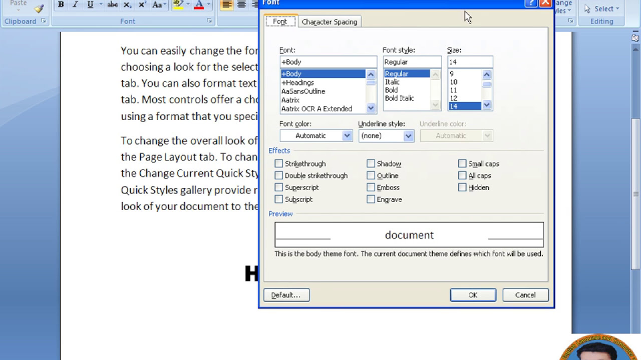 MS.WORD 2007- HOW TO USE FONTS, STYLES ,SIZE AND COLOR LESSON NO 2 ...