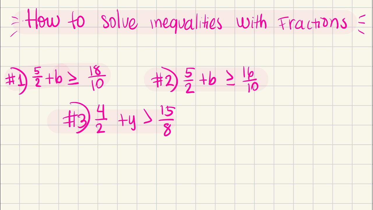 How to solve inequalities with fractions - YouTube
